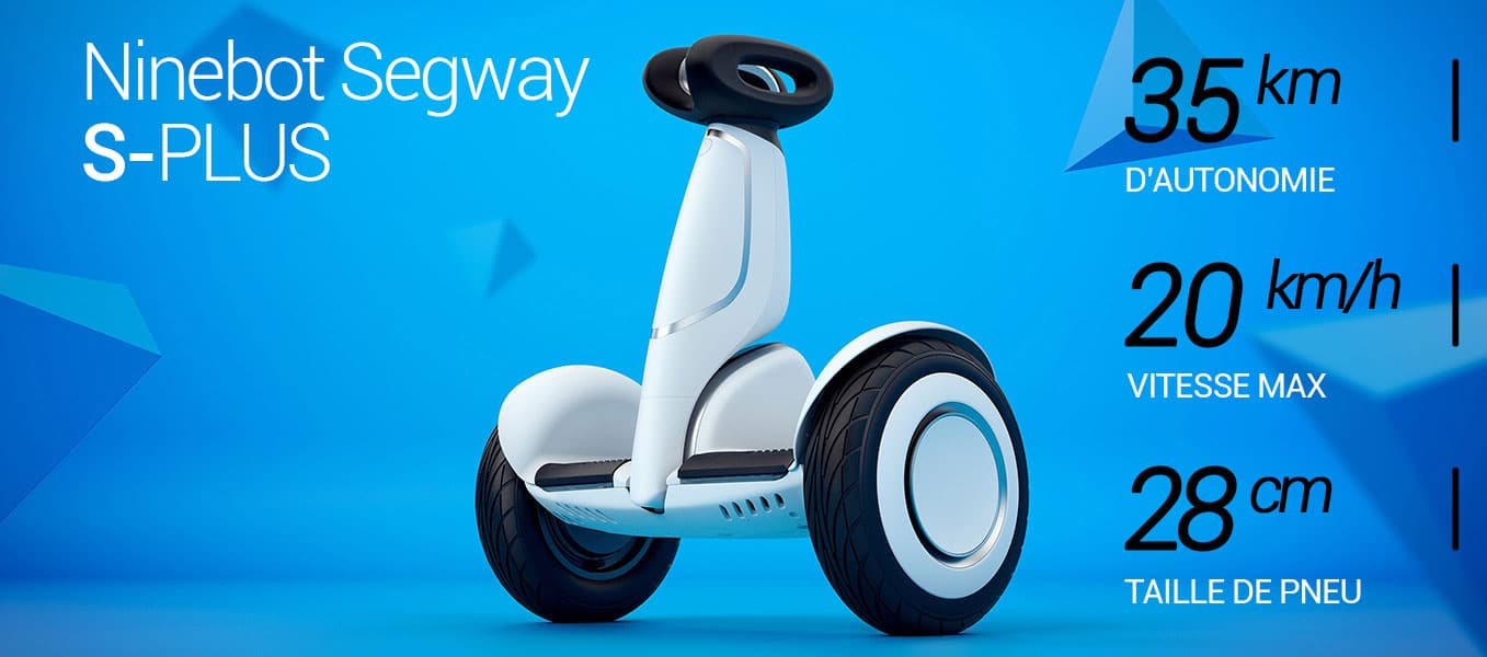 Segway S PLUS – Gyropode électrique 800W, 20 km/h, autonomie 20 km